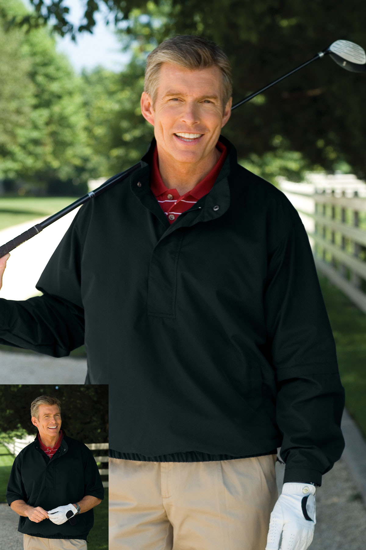 Men's Convertible Half-Sleeve Windshirt | PoloShirt.com